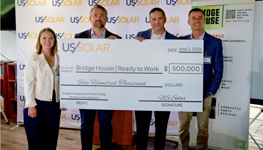 US Solar Donates $500,000 to Bridge House for clean energy training in ...